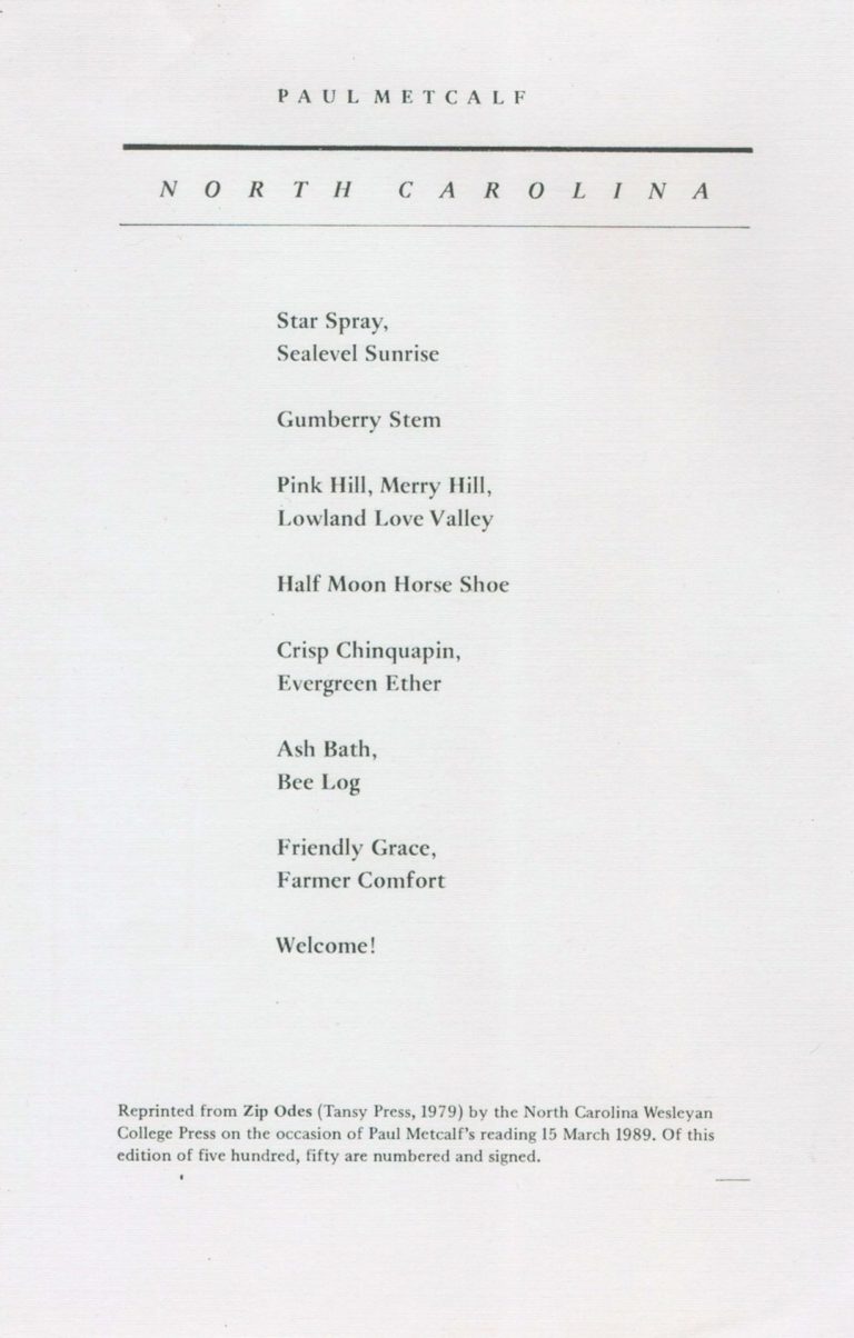 "North Carolina," a poem - R.A. Fountain
